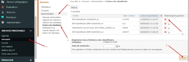 Codes d'accès [Formation Administrateur ENT]